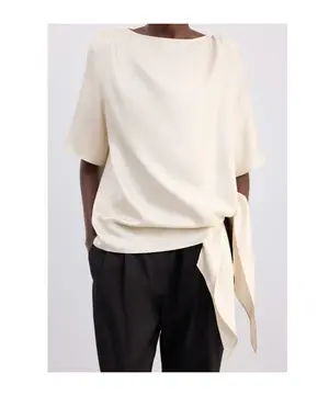Loulou De Saison Asymmetrical Knotted Top - Ivory