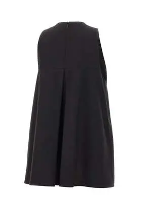 Loulou De Saison Sleeveless Gathered Round Neck Top - Black
