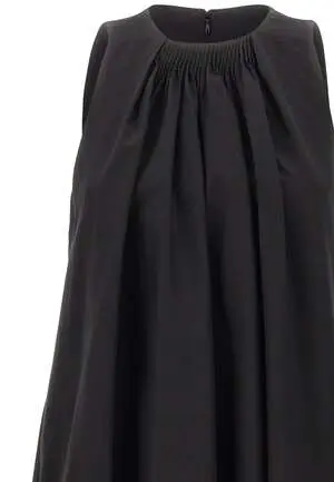 Loulou De Saison Sleeveless Gathered Round Neck Top - Black