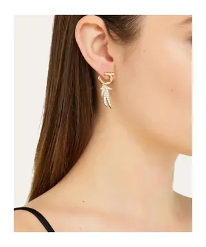 FERRAGAMO Embellished Gancini Stud Earrings