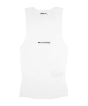 Alexander Wang Jacquard Logo Racer Tank Top