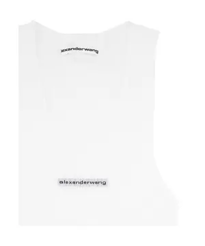 Alexander Wang Jacquard Logo Racer Tank Top