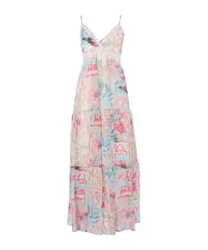 Ermanno Scervino Layered Floral Print Maxi Dress - Pink