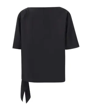 Loulou De Saison Short Sleeve Asymmetrical Draped Top
