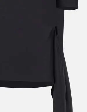 Loulou De Saison Short Sleeve Asymmetrical Draped Top