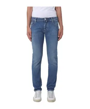 Jacob Cohen Straight Leg Jeans With Logo Detail