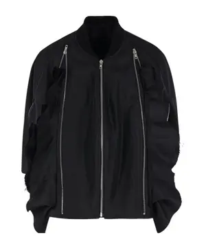 Comme Des Garçons Ruffled Zip-detail Jacket