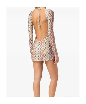 Missoni Zigzag-knit Open-back Mini Dress
