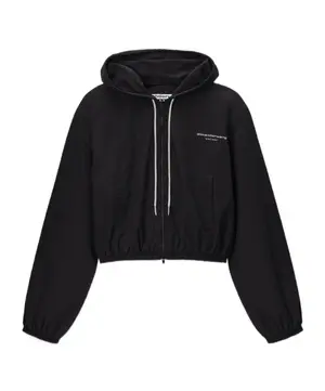 Alexander Wang Cropped Rhinestone Hooded Jacket