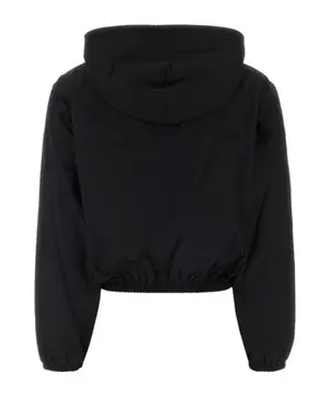 Alexander Wang Cropped Rhinestone Hooded Jacket