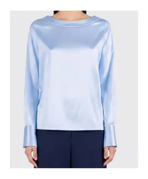MAZZARELLI Satin Finish Long Sleeve Blouse