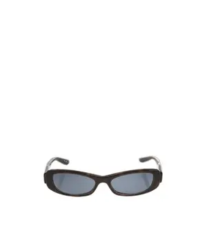Balenciaga Rectangular Logo Detail Sunglasses - Brown