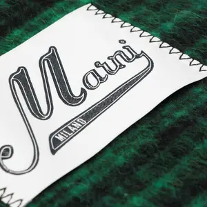 Marni Logo Patch Fringed Scarf