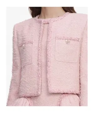 SELF-PORTRAIT Boucle Jacket With Hook-eye Closure