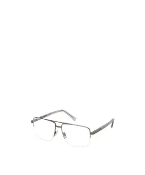 Zegna Rectangular Pilot Frame Eyeglasses - White