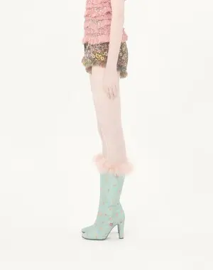 Valentino Garavani Floral Patterned Fringed Hem Shorts