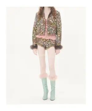 Valentino Garavani Floral Patterned Fringed Hem Shorts