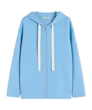 Max Mara Logo-print Zip-up Hoodie - Turquoise
