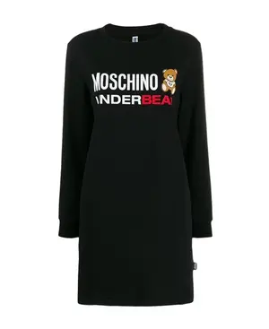 Moschino Long-sleeved T-shirt Dress With Logo Detail