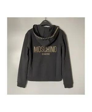 Moschino Studded Logo Hooded Zip Jacket
