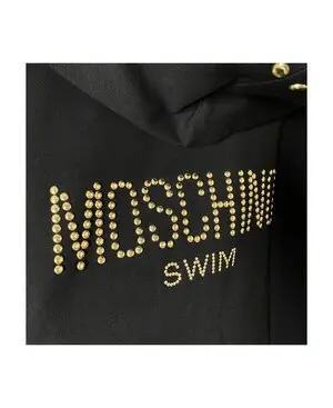 Moschino Studded Logo Hooded Zip Jacket