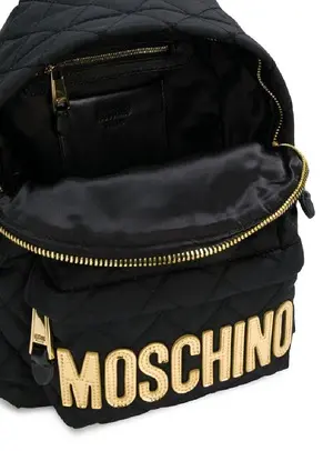 Moschino Quilted Logo Backpack
