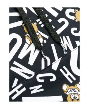 Moschino Full Logo Teddy Bear Hoodie