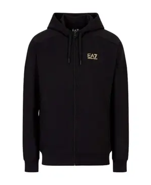EA7 Logo Print Zip-up Hoodie