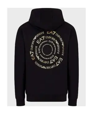 EA7 Logo Print Zip-up Hoodie