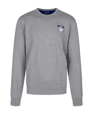 EA7 Cotton Crewneck Sweatshirt With Logo Detail
