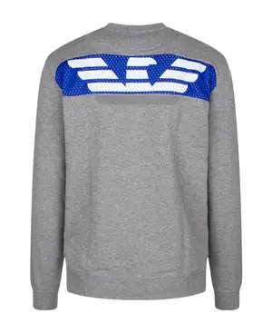 EA7 Cotton Crewneck Sweatshirt With Logo Detail