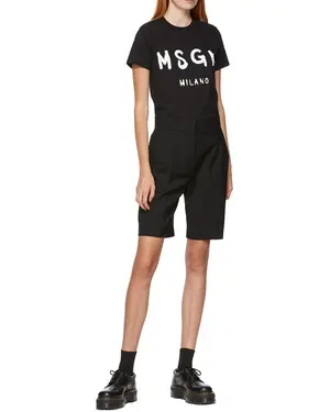 MSGM Logo Print Short Sleeve T-shirt