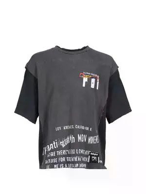 RRR123 Moda Apocrypha Quad Tee Distressed Layered-effect T-shirt