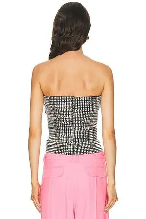 AREA Embellished Strapless Top