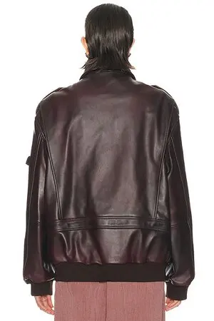 Coperni Oversized Leather Bomber Jacket - Red