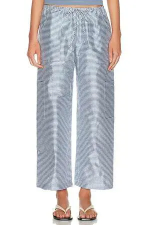 Donni. Taffeta Gingham Drawstring Cargo Pant
