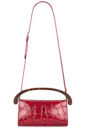Dries Van Noten Embossed Calf Leather Crisp Bag With Resin Handle