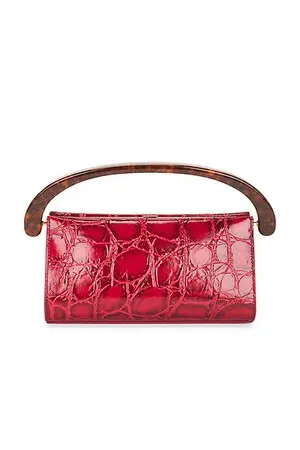 Dries Van Noten Embossed Calf Leather Crisp Bag With Resin Handle