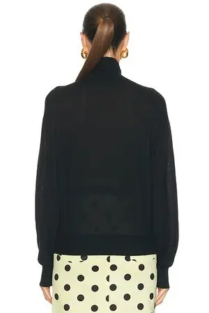 SAME Relaxed Cashmere Turtleneck Sweater - Black
