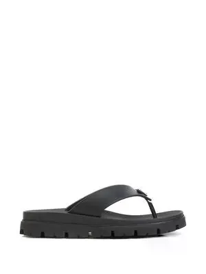 Prada Rubber Thong Sandals With Enameled Triangle Logo