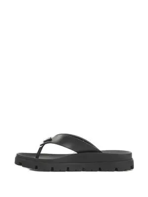 Prada Rubber Thong Sandals With Enameled Triangle Logo