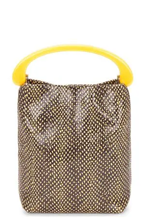 Dries Van Noten Calf Leather Handheld Bag With Snakeskin Print