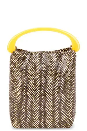 Dries Van Noten Calf Leather Handheld Bag With Snakeskin Print