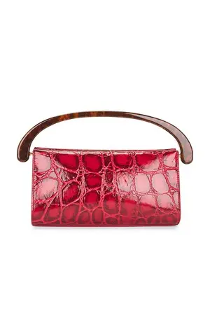 Dries Van Noten Embossed Leather Bag With Resin Handle - Red