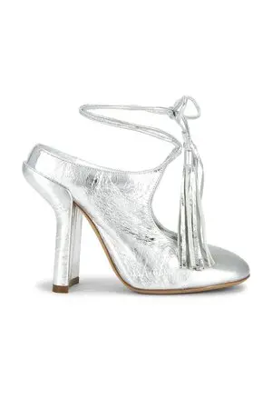 Dries Van Noten Metallic Tie Heel - Silver