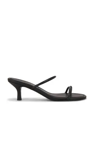 ST. AGNI Minimal Strap Heeled Sandal - Black