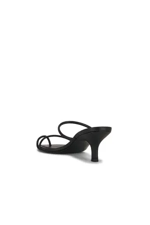 ST. AGNI Minimal Strap Heeled Sandal - Black