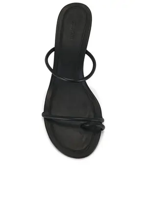ST. AGNI Minimal Strap Heeled Sandal - Black