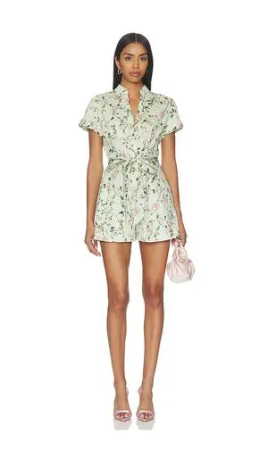 Alice + Olivia Sleeveless Button Down Romper - Sage