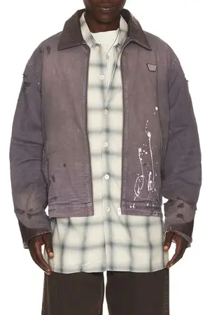 MISBHV 1997 Paint Splatter Canvas Work Jacket - Graphite